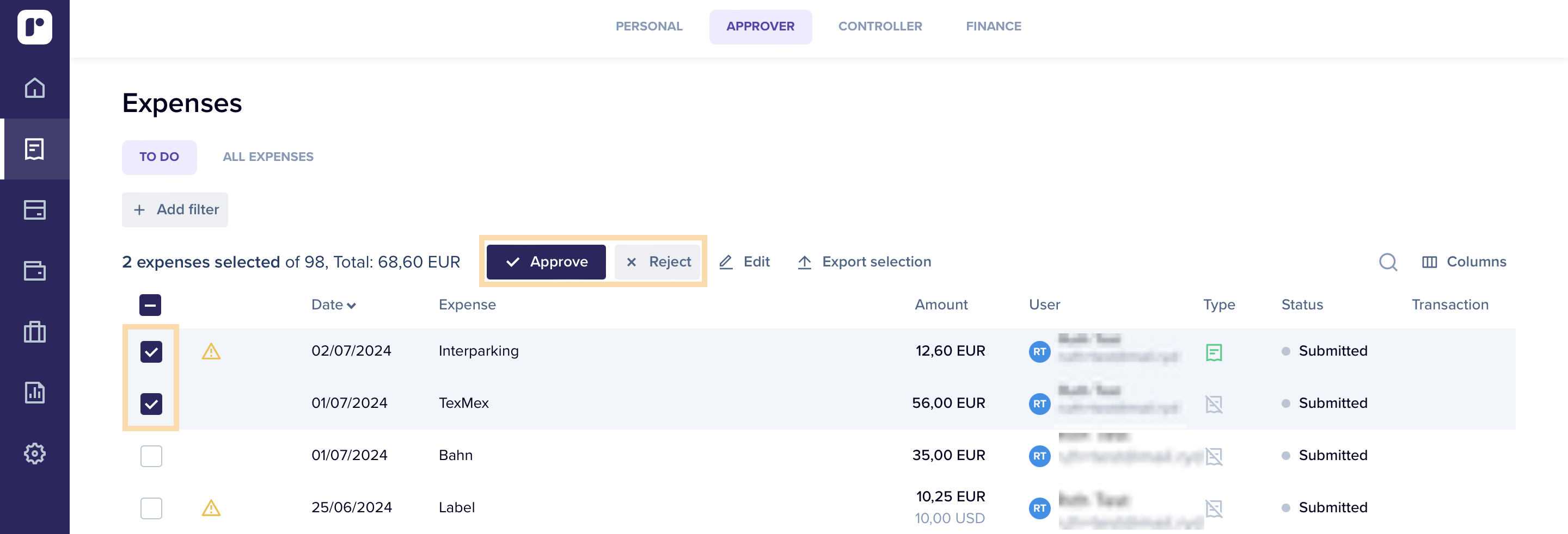 Approve an expense – Rydoo